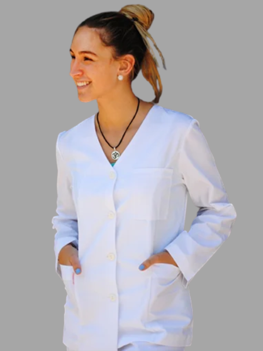 Delantal Logo Bordado Mujer Paris - Convenio UDD 2026 ODONTOLOGIA ...